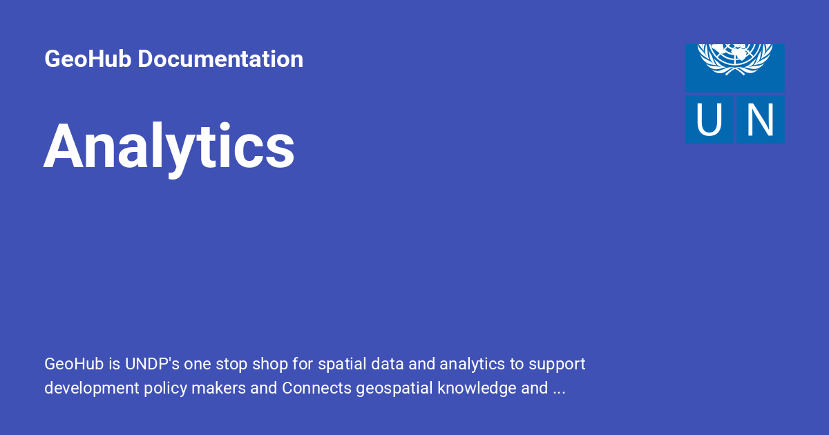 Analytics - GeoHub Documentation