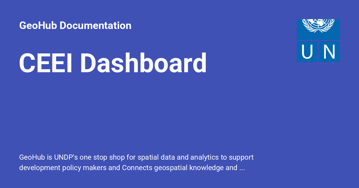 CEEI Dashboard - GeoHub Documentation