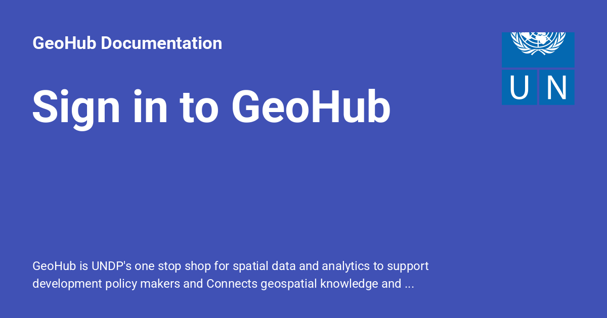 Sign in to GeoHub - GeoHub Documentation