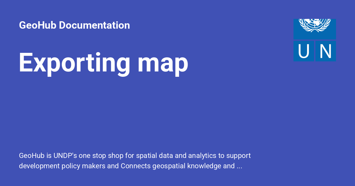 Exporting map - GeoHub Documentation
