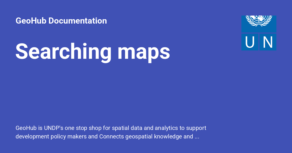 Searching maps - GeoHub Documentation