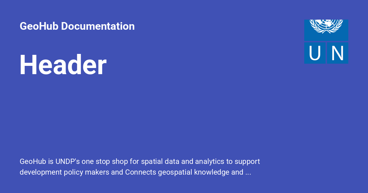 Header - GeoHub Documentation