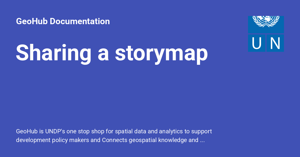Sharing a storymap - GeoHub Documentation