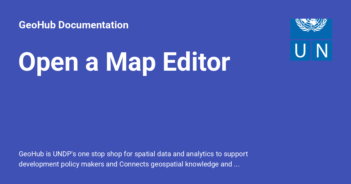Open a Map Editor - GeoHub Documentation