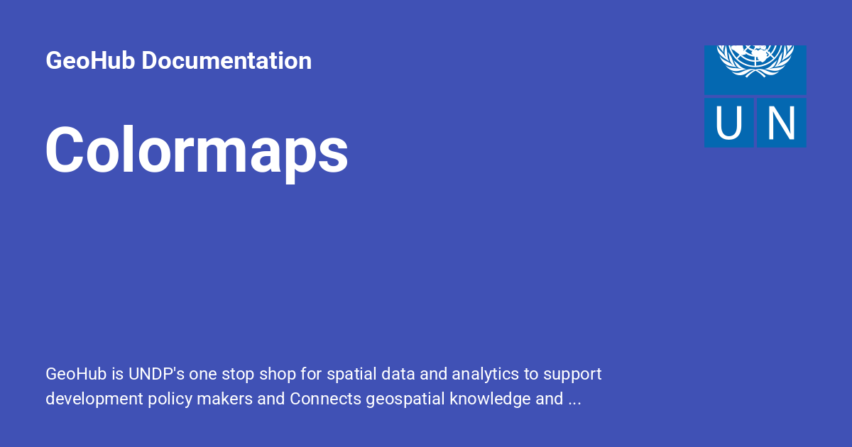 Colormaps - GeoHub Documentation